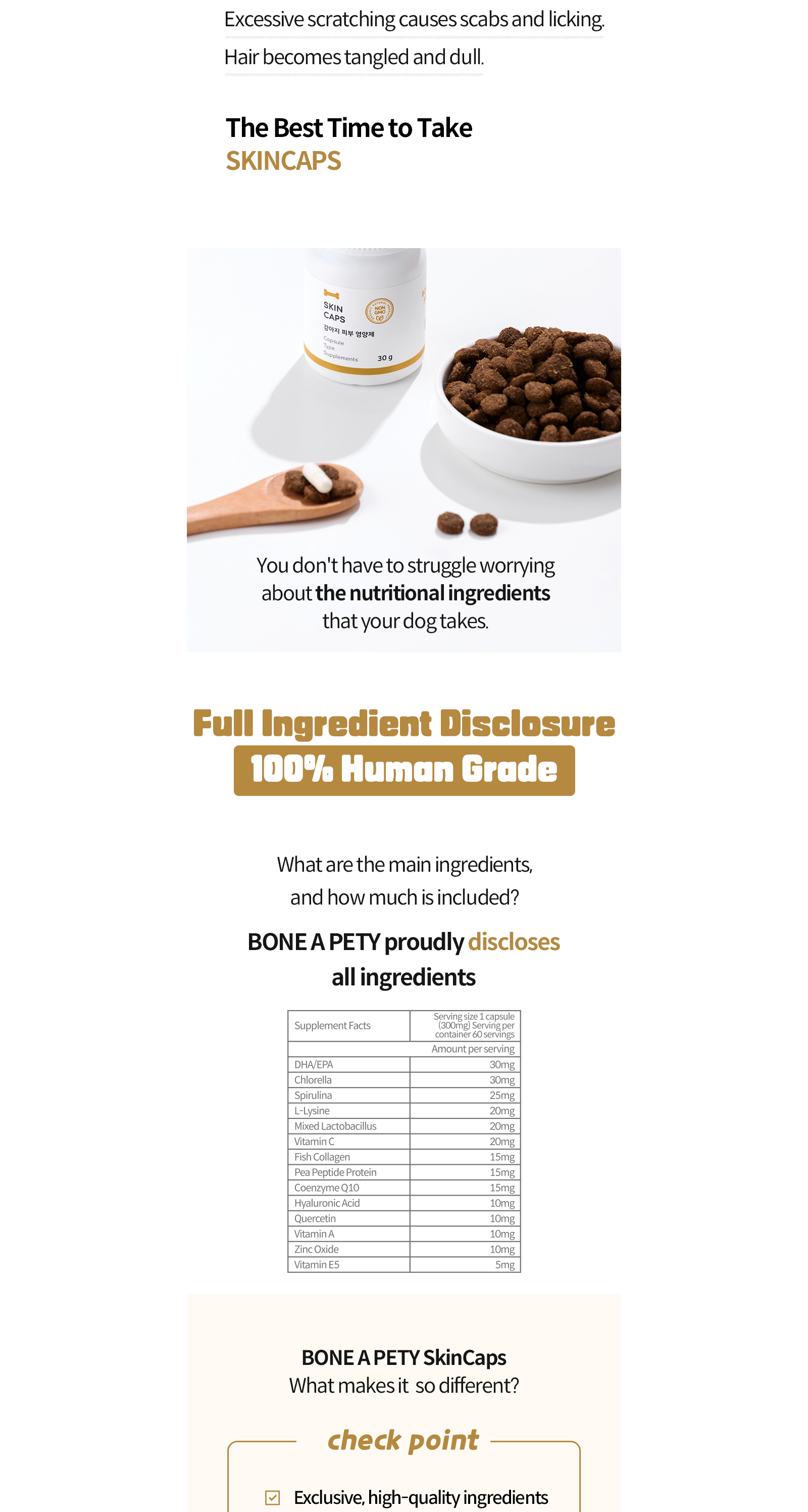 BONEAPETY Korea Skin Caps Dog Skin and Coat Health Supplement Allergy ...