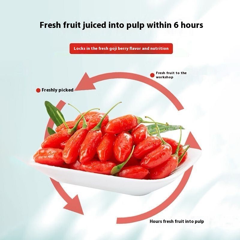 Goji berry puree replenishes qi and blood 枸杞原浆 补气血养颜新鲜枸杞汁 nourishes ...