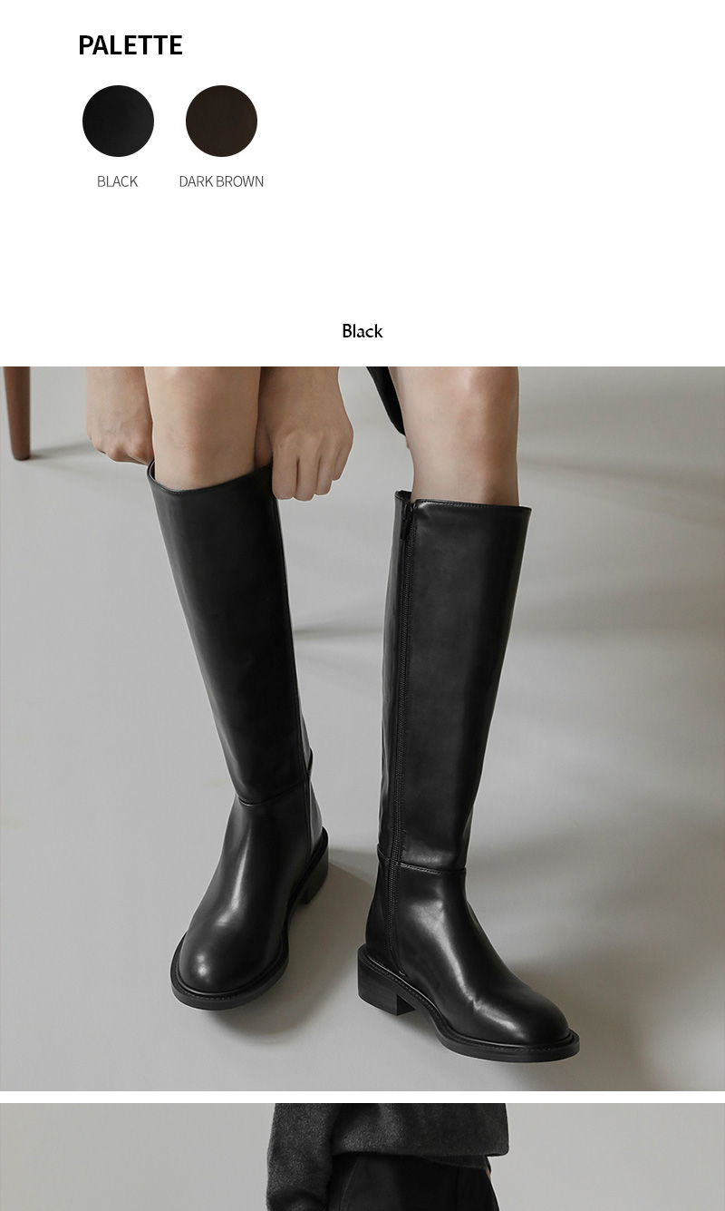[SAPPUN] Bomir Round Long Boots (4cm) | Shopee Malaysia