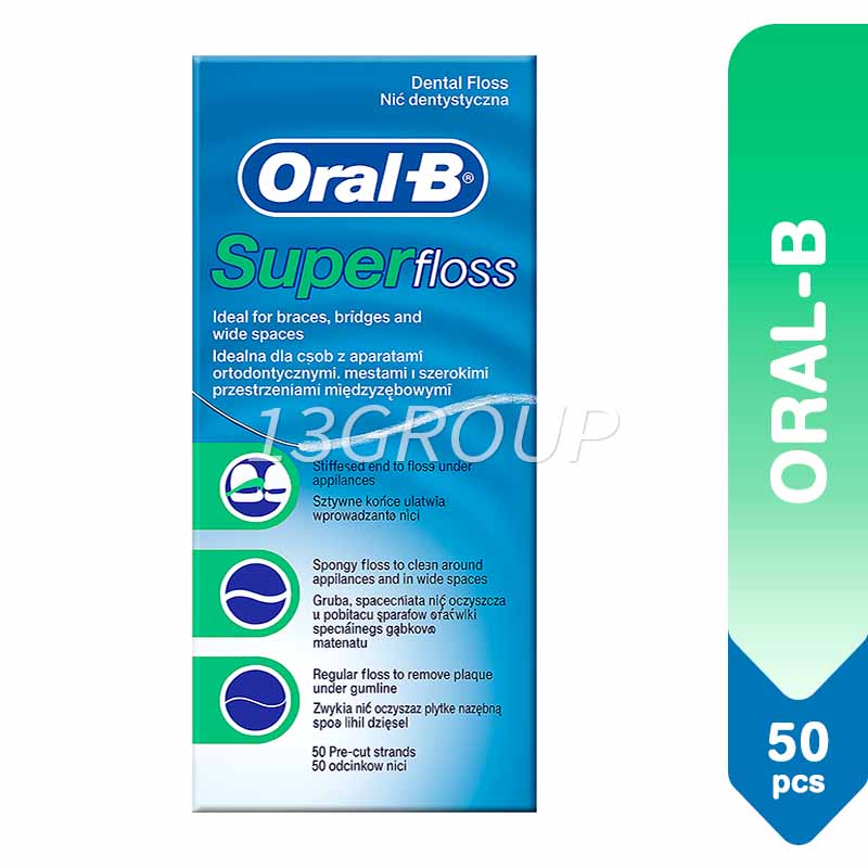 Oral-B Superfloss Pre-Cut Dental Super Floss / Braces Bridges Wide Gaps ...