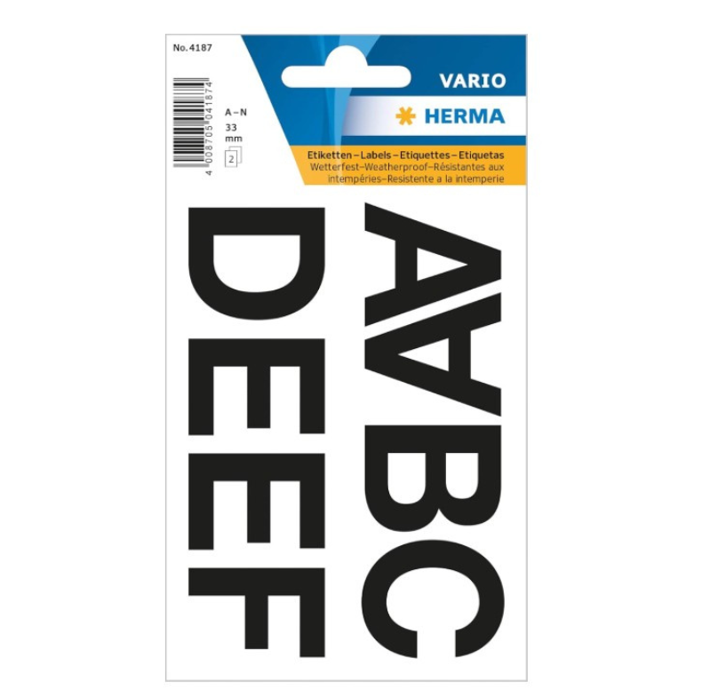 The Office Shoppe - Herma Letters, 33 mm, A-N, Weatherproof, foil ...