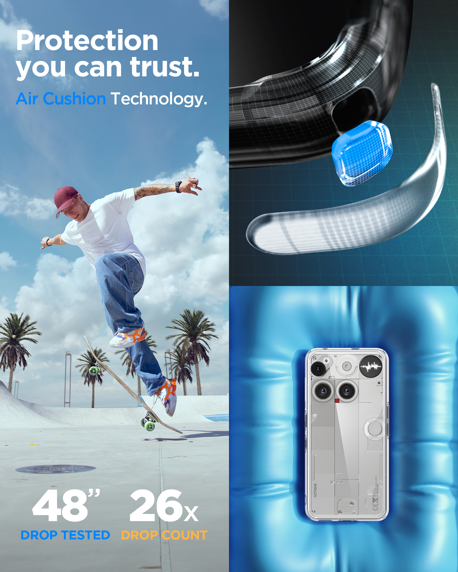 Spigen Nothing Phone 3 Case Ultra Hybrid Clear Case Mil-Grade Drop ...