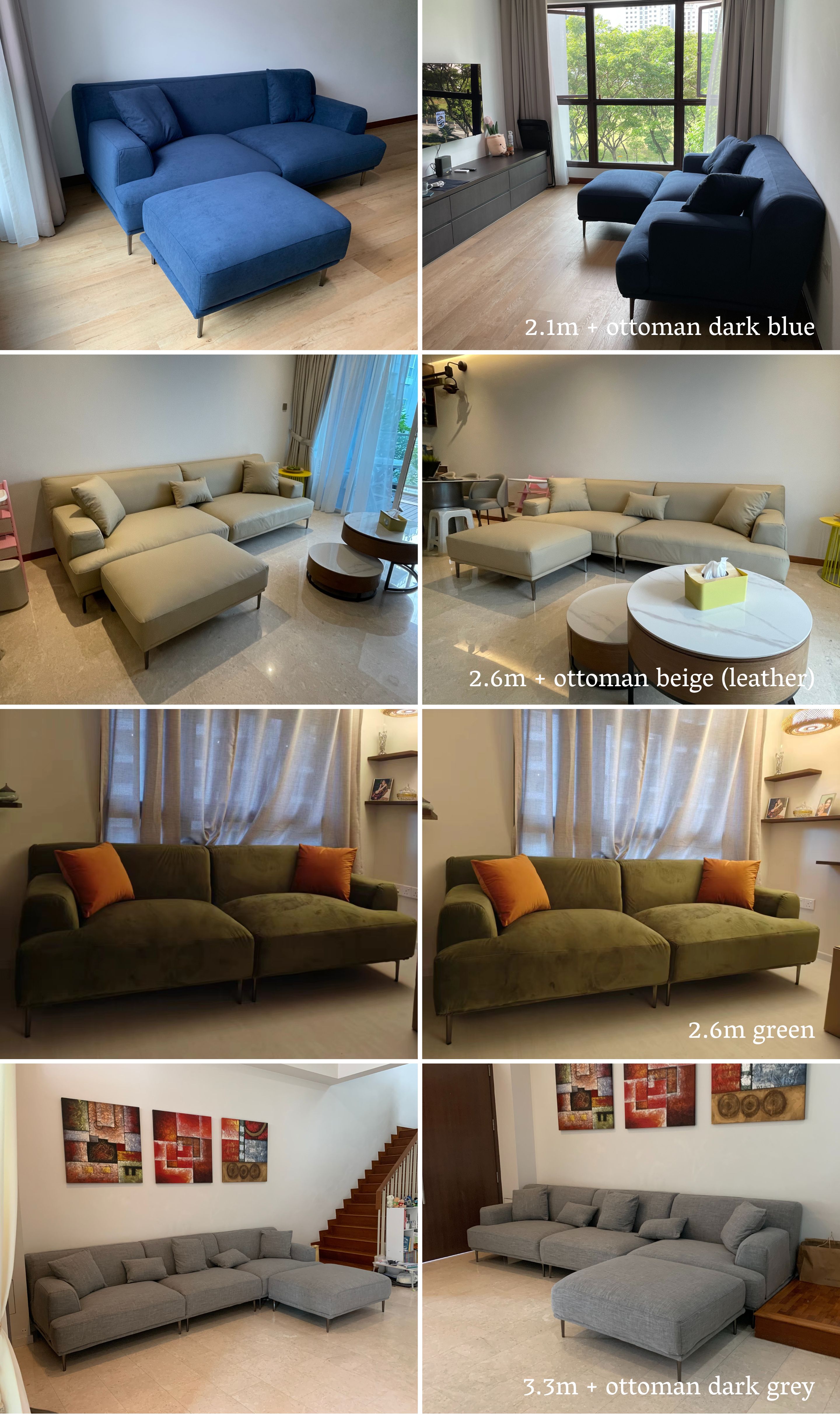 Cozylant Crystal Fabric Sofa / Customizable / 3 Seater / 5 Seater Sofa ...