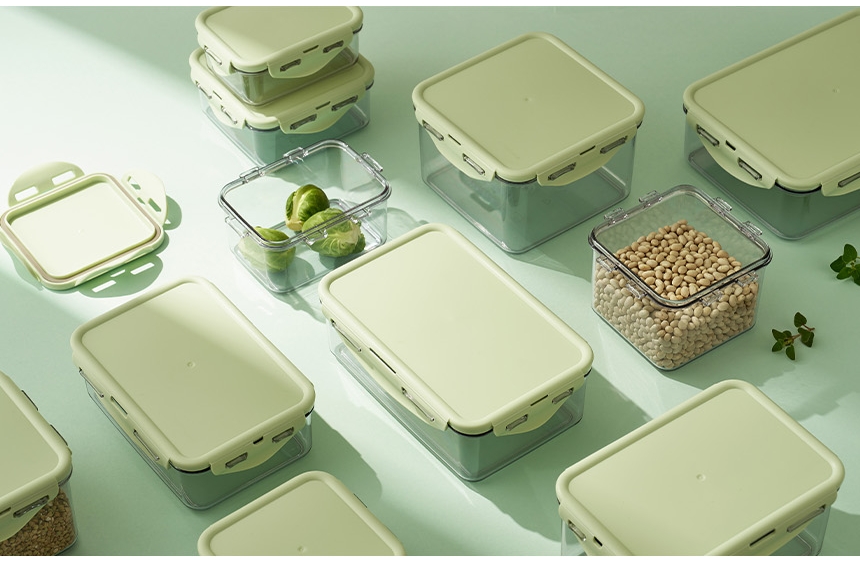 1+1 (2pcs) LocknLock Bisfree Pure Rectangular & Square Stackable Food ...