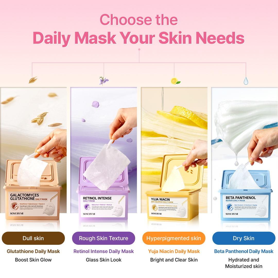 SOME BY MI DAILY MASK 30EA (Retinol daily mask + Glutathione daily mask ...