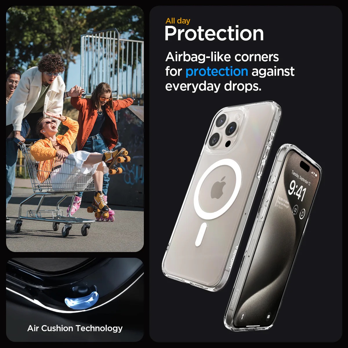 SPIGEN Ultra Hybrid Mag Fit with Embedded Magnet for iPhone 15 Pro Max ...