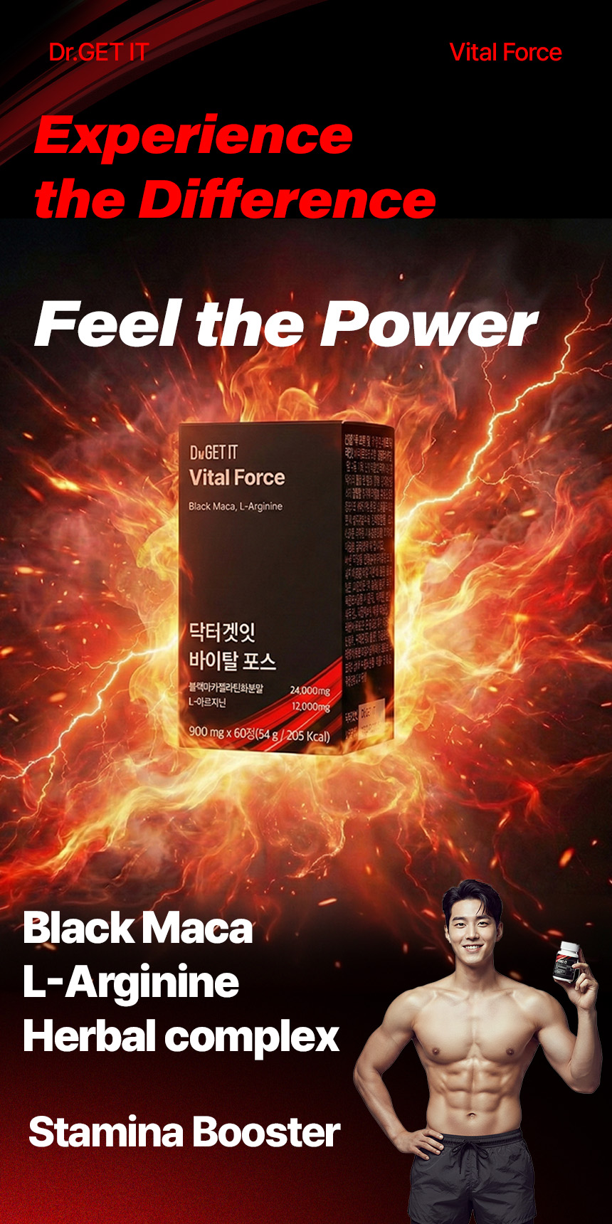 Dr. GET IT Vital Force Men’s Stamina & Vitality Supplement Black Maca ...