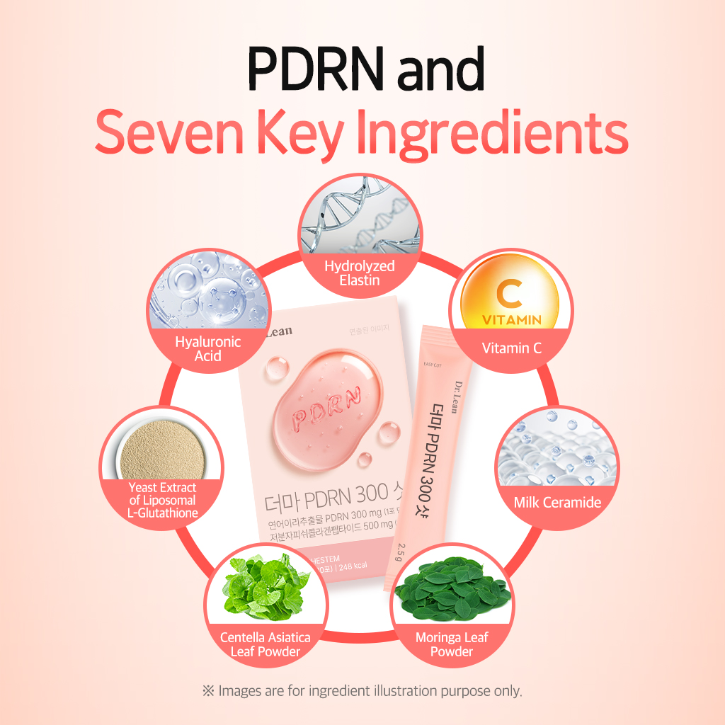 Dr.Lean Derma Edible PDRN Collagen Powder (2.5g x 30 Sticks-Powder Type ...