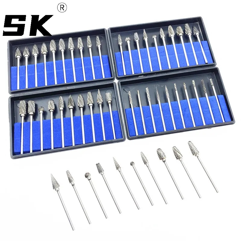 10S Double Tungsten Steel Bur Carbide Rotary Burs Fits Grinder Nail ...