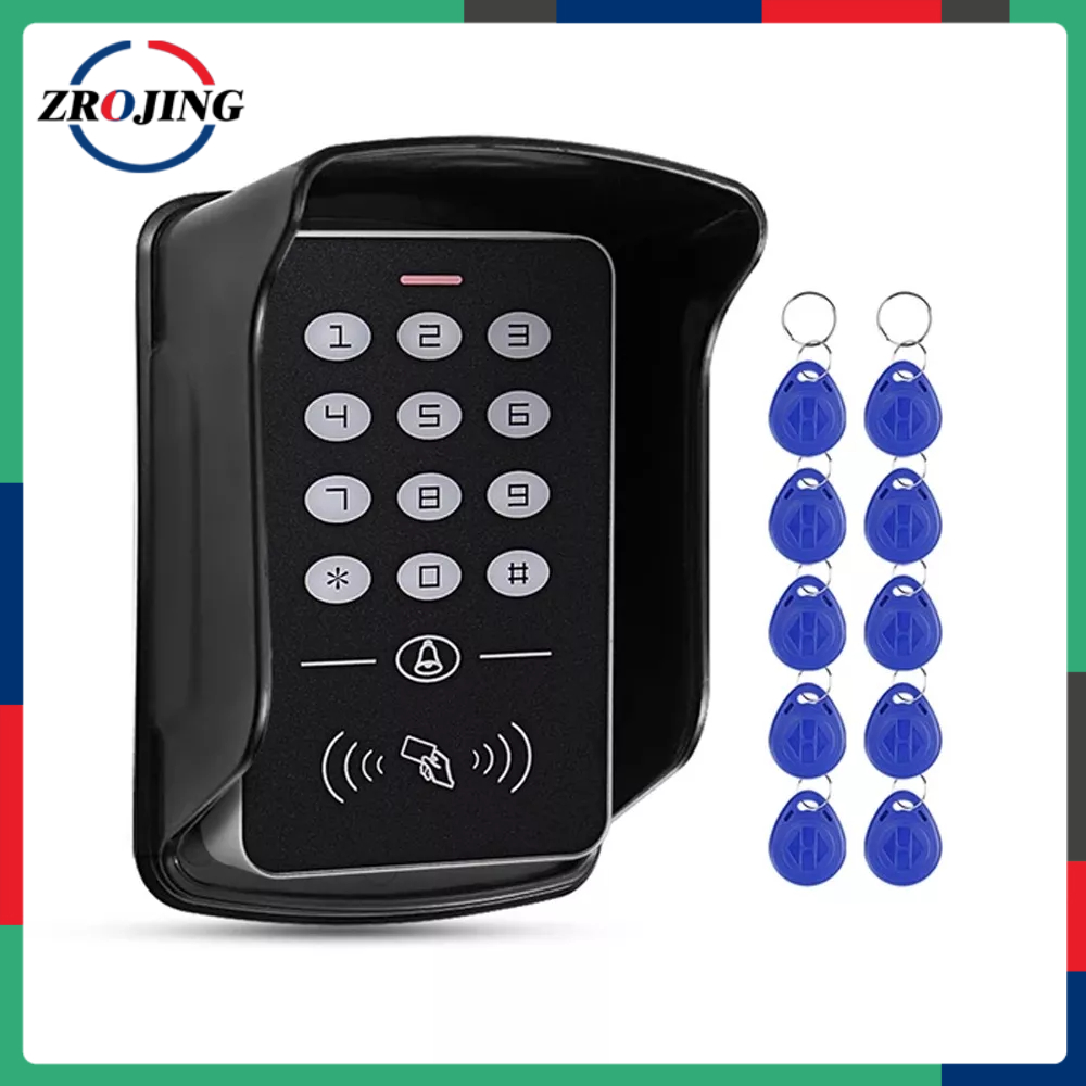 Standalone 125KHz RFID Keyboard Access Control Keypad Waterproof Cover ...