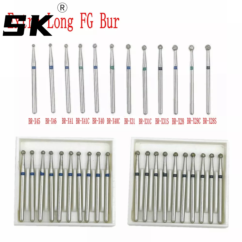 10pcs/pack Extra Long Dental Diamond Burs Fg Dia burs 1.6mm Shank For ...