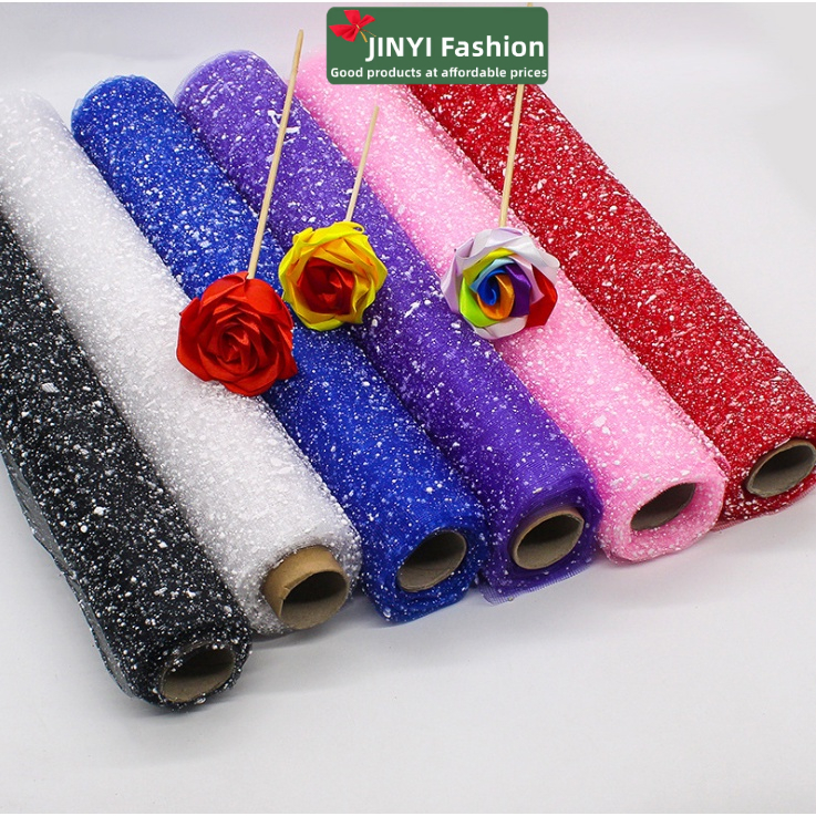 Snowflake net snow dot gauze ~ （70cm*50cm)）cartoon bouquet packing yarn ...