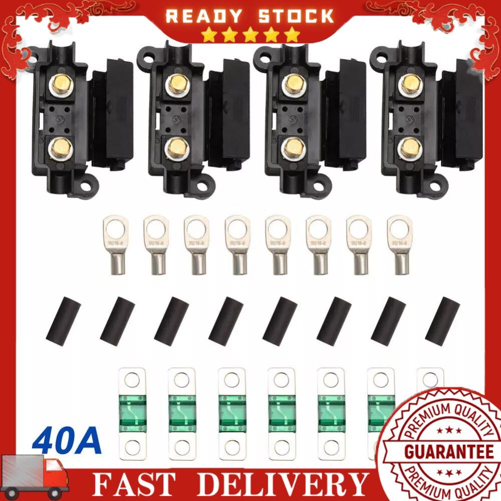 40A MIDI FUSE KIT 4 ANS Holder 7 x 40 AMP Fuses to suit Redarc BCDC ...