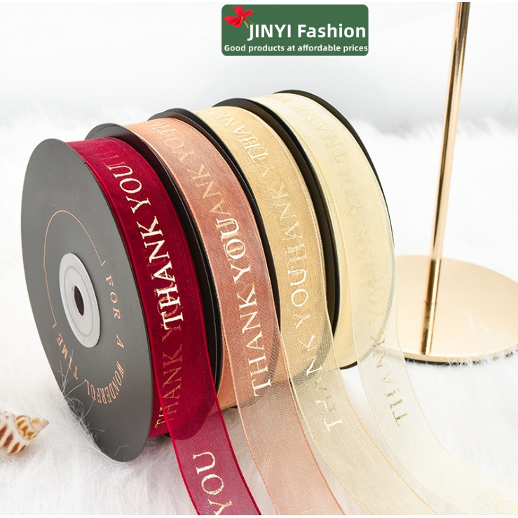 New hot stamping thank you~Floral Ribbon Baking Ribbon Gift Packaging ...