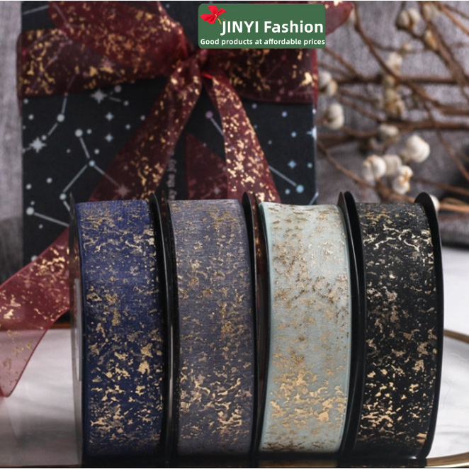 Gold Foil Textured Organza Ribbon~ High Class Bronzing Flake Pattern ...