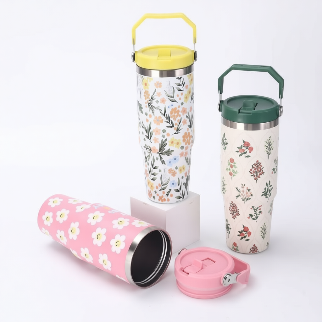 900ml Tumbler Thermos Bottle with Straw Aesthetic Tumbler Botol Air ...