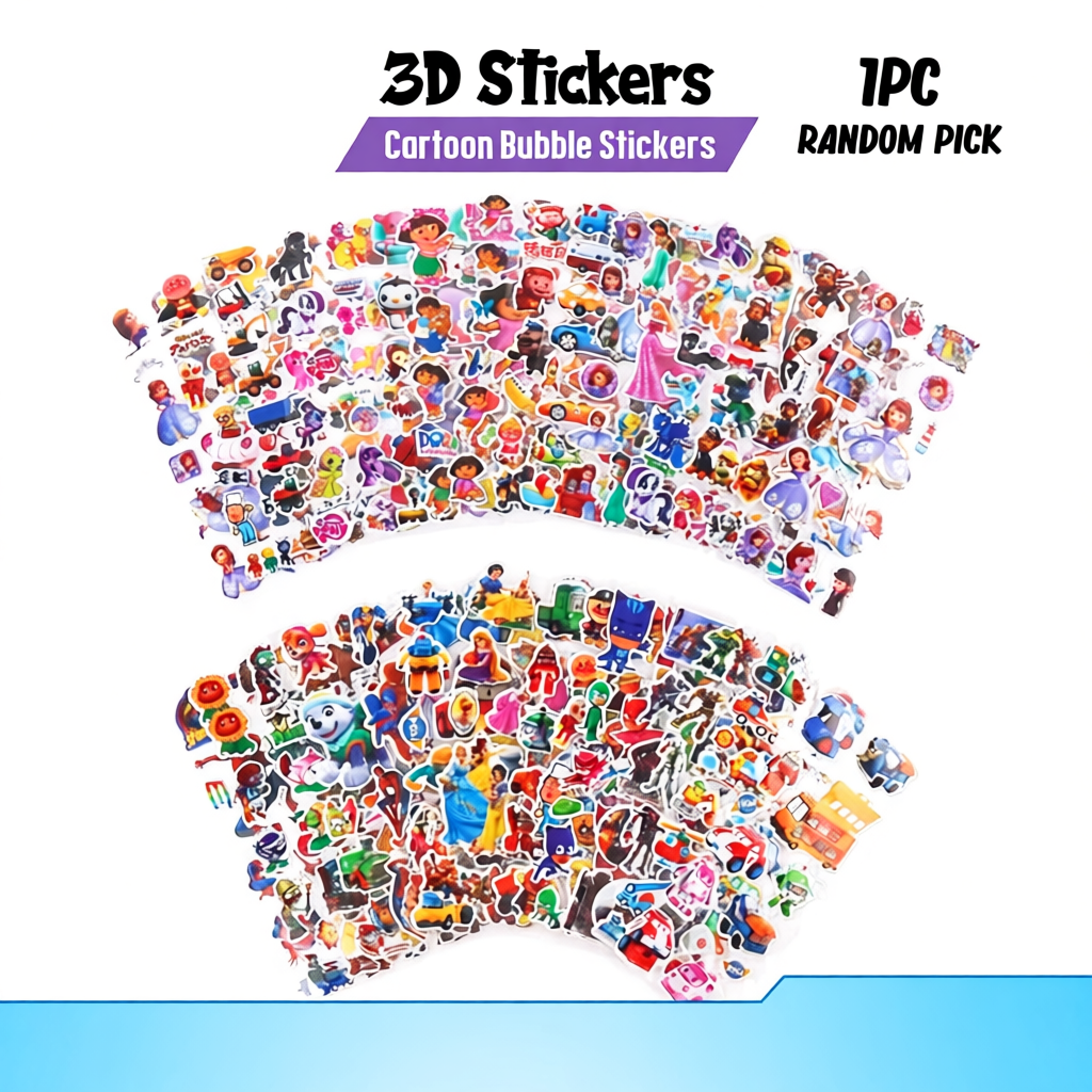 Set A [1pc] 3D Bubble Cartoon Cute Stickers - Frozen/Spiderman/Avenger ...
