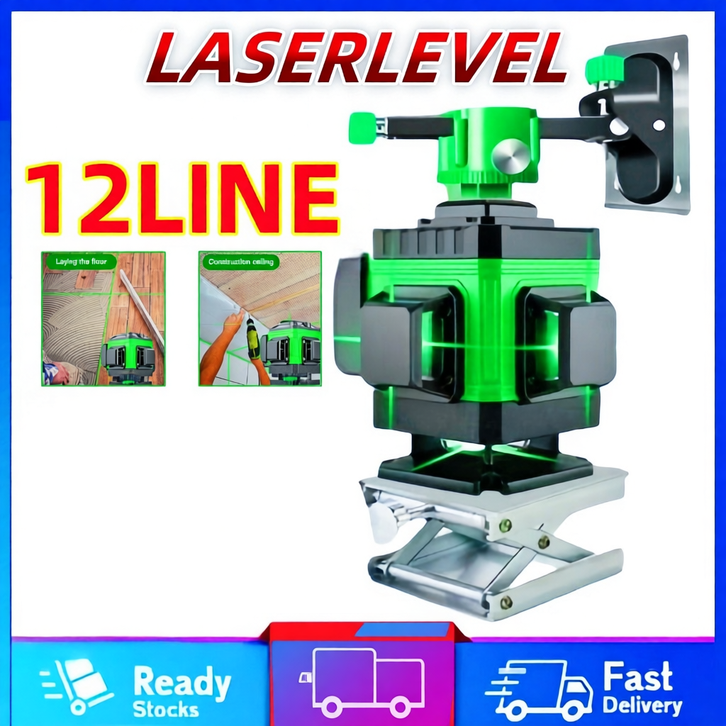 8/12/16 Line Green Laser Level – 360° Adjustable Auto Leveling ...