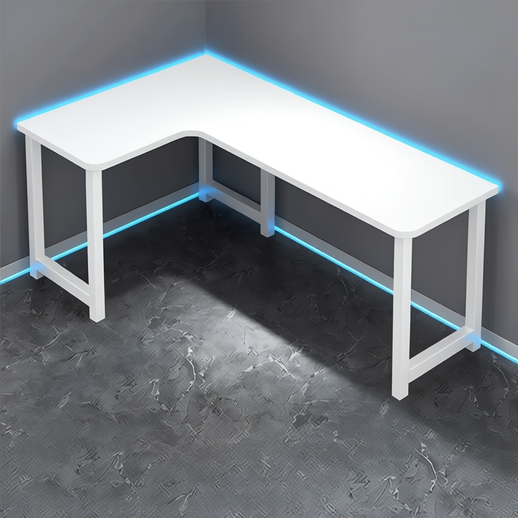 Gaming Table L Shape Computer Table White PC Corner Desk Study Table ...