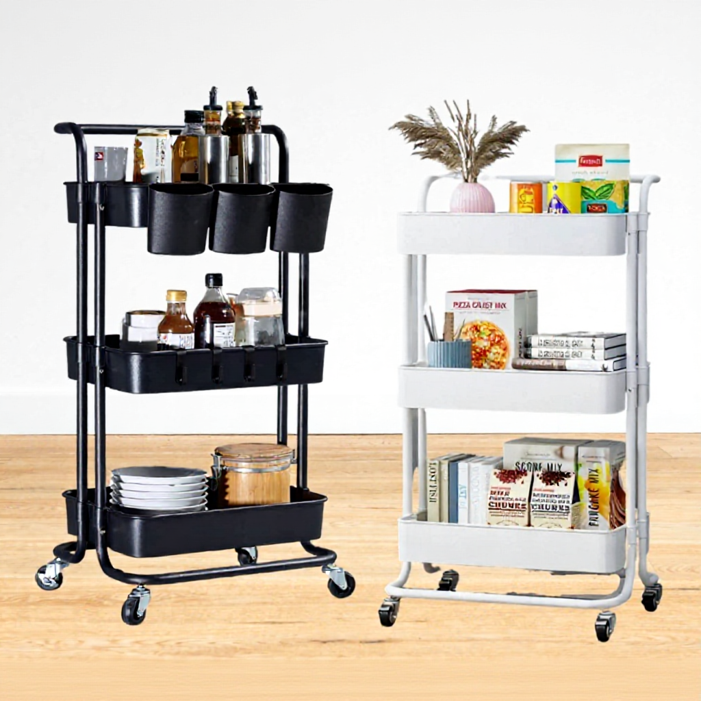 Trolley Storage Rack / Office Shelves Home Kitchen Trolley Storage Rack ...