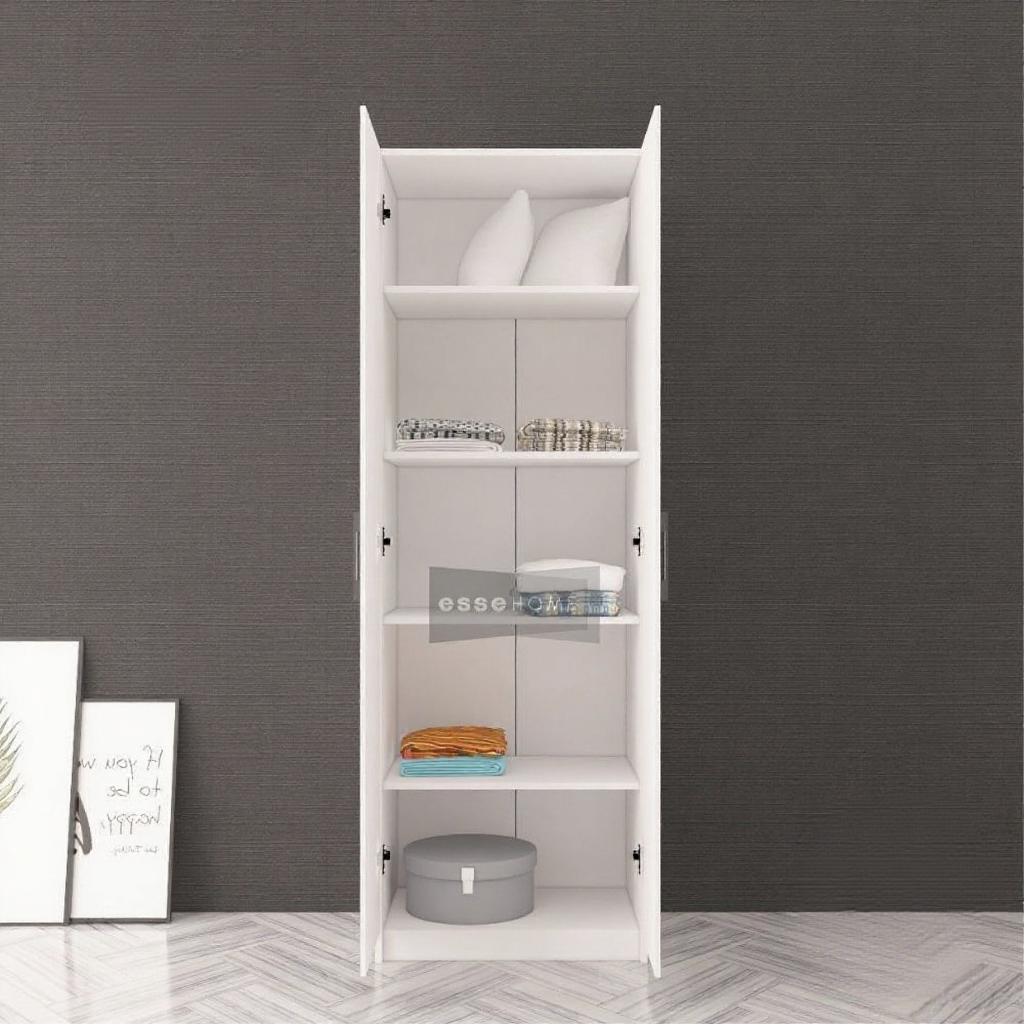 [178CM] EsseHome 2 Door Wardrobe Cupboard Storage Cabinet Almari Baju ...