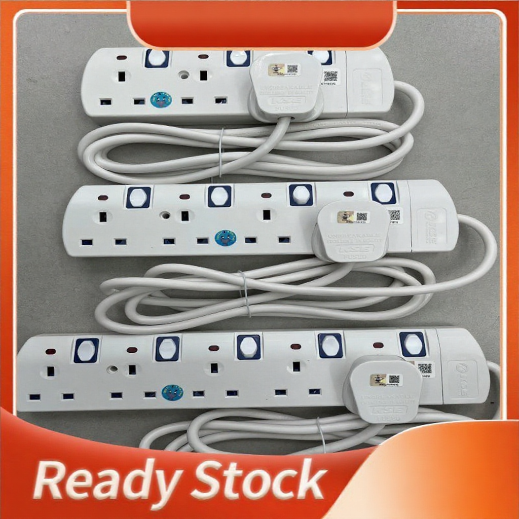 extension 3 plug 2 / 3 / 4 / 5 Gang SIRIM 5M Heavy Light Duty Extension ...