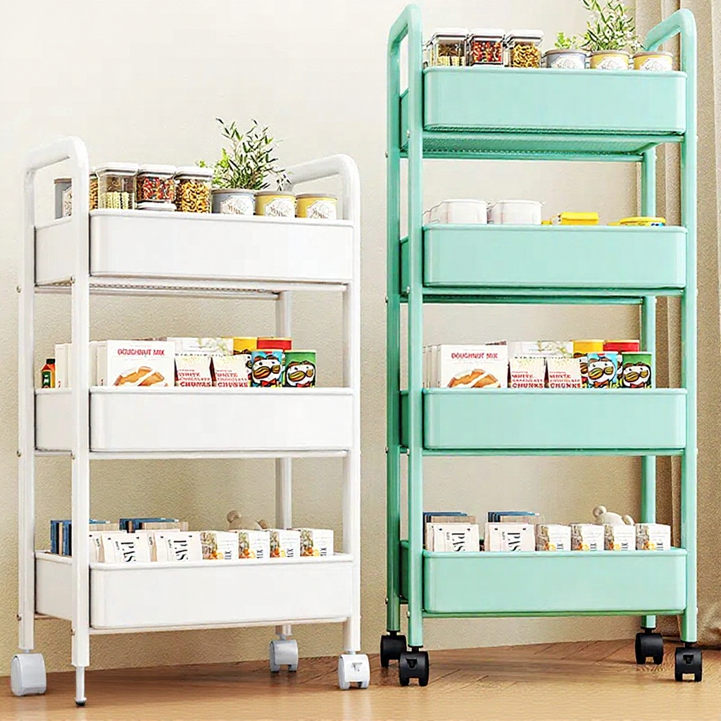 Carbon Steel Multi-Tier Storage Trolley Rak Carbon Steel Trolley Rack ...