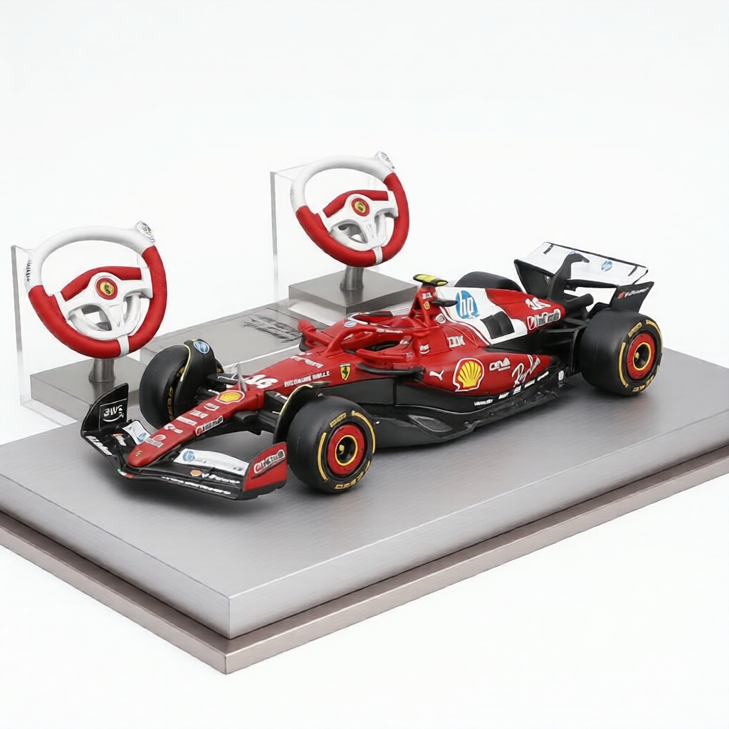 Bburago 1:43 Ferrari SF25 F1 Alloy Model - Charles Leclerc #16 & Lewis ...