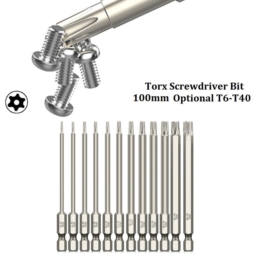 (THEBEST) 100mm Hollow for Torx Screwdriver Bit Hex Shank-T40 Tool For Exact Screw Unscrew ...