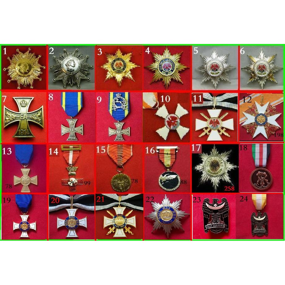 WWI WW1 German Breast Star of Order of the Prussian Crown French Legion ...