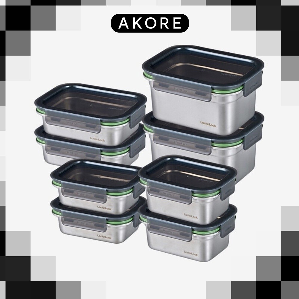 LocknLock Stackable SUS304 Airtight Food Container 400ml 500ml 600ml ...