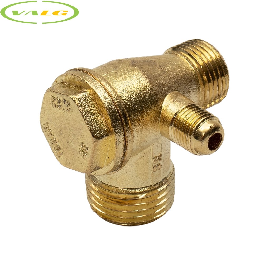 3-Port Zinc Alloy Male Thread Check Valve Connector For Air Compressor ...