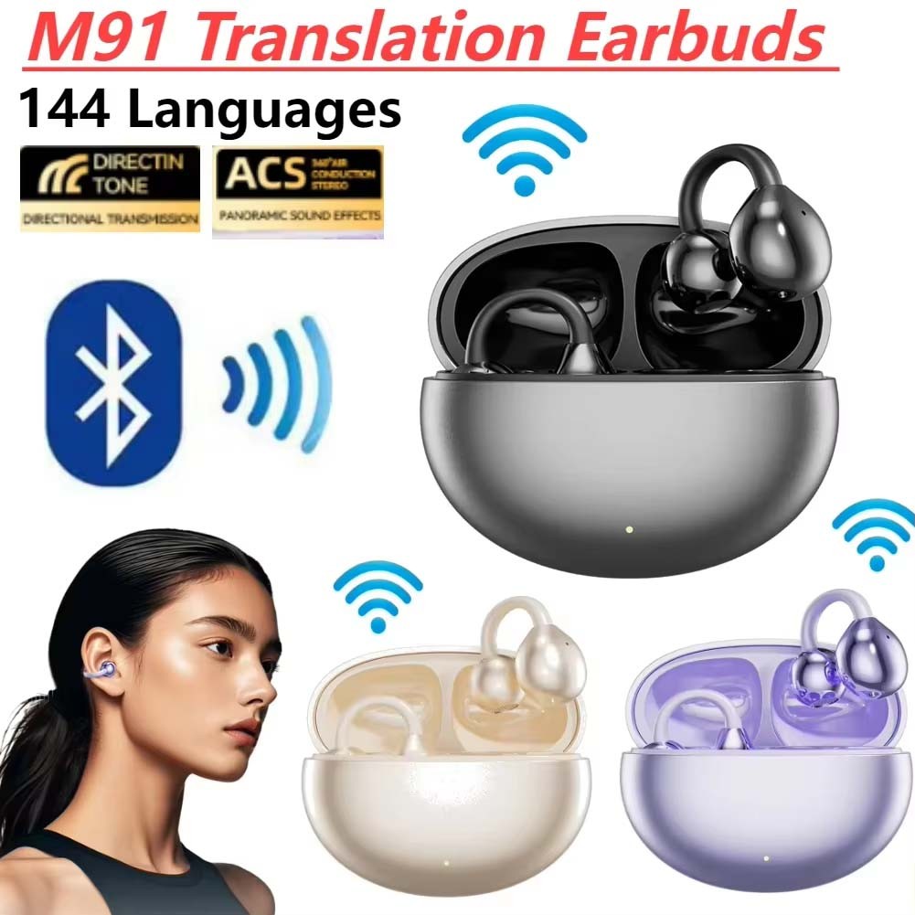 M91 Languages Translation Earbuds Open-Ear Wireless Sports Headphone ...