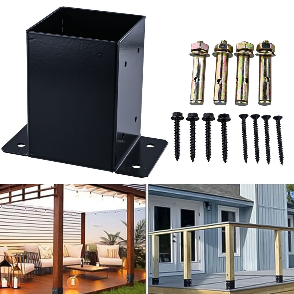 [LLMA] 4x4 Wood Post Base Brackets Heavy Duty Anchor for Pavilion Deck ...