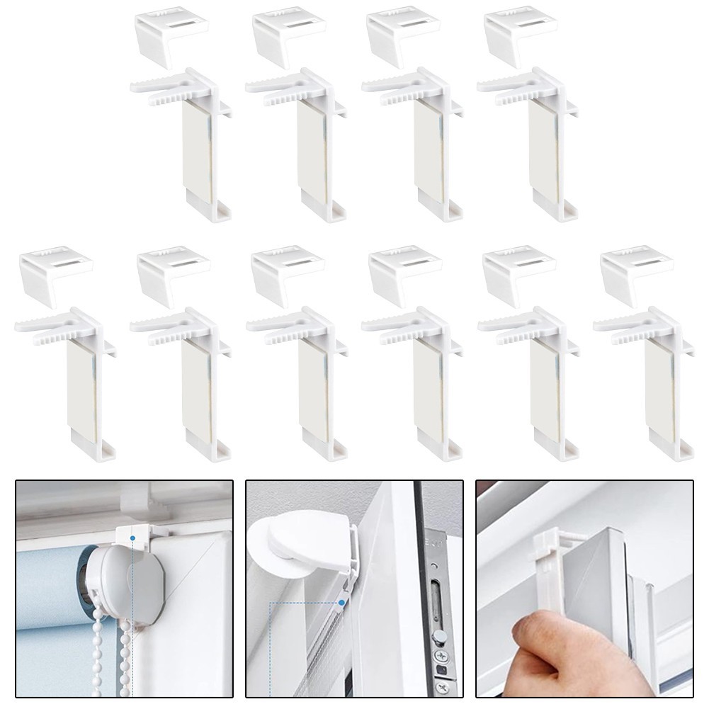 [SEV]Blind Brackets No-Drill Pack of 10 Double Roller Blind Clamp ...
