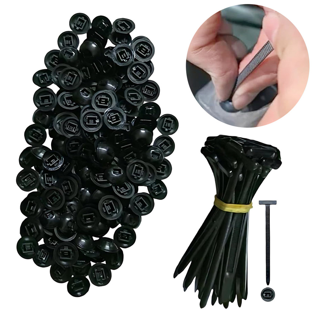 Berlinra- 200 Pcs Nylon Universal Cable Tie Buckle Heavy Duty Self ...