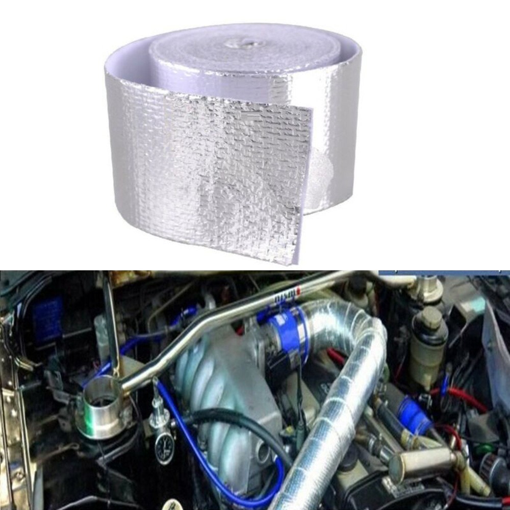 [WV] 16ft Silver Fiberglass Wrap Barrier Exhaust Tape Roll Heat Shield ...