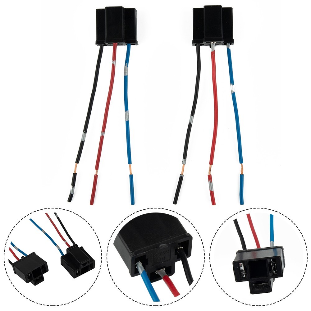[WV] 2 x H4 3 Pin Headlight Replacement Repair Bulb Holder Connector ...