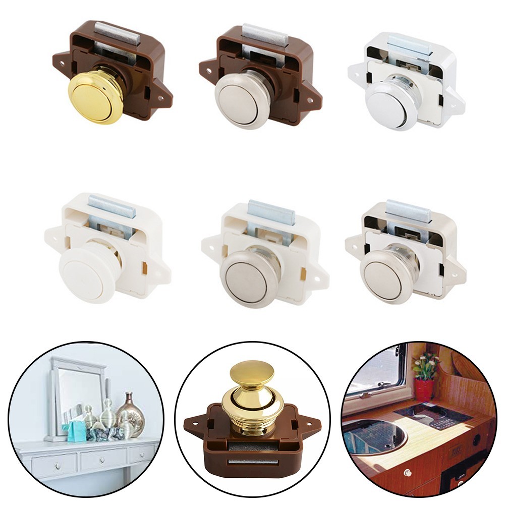 [FUTN] Push Button Drawer Cupboard Cabinet RV Caravan Catch Latch Knob ...
