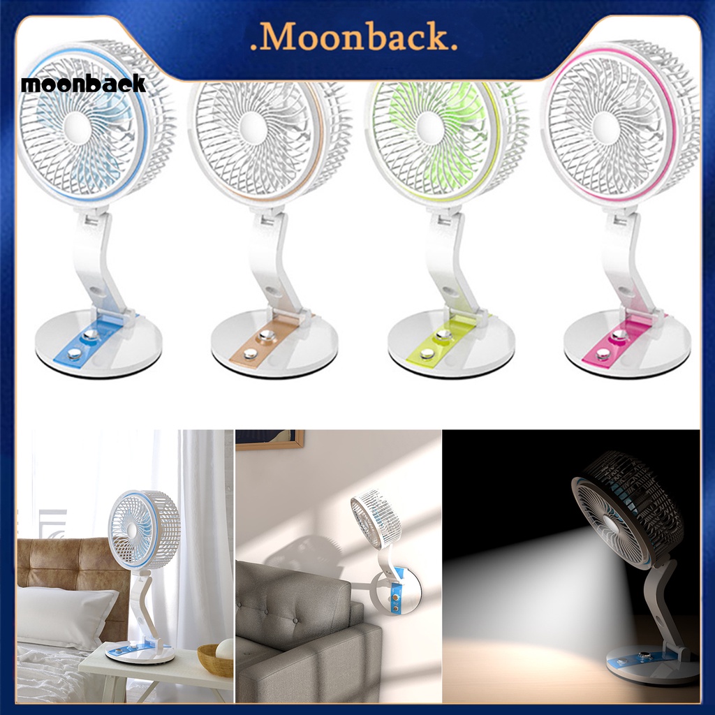 {MOC}Solar Powered Desk Fan with LED Lamp Low Noise 360-Degree Rotation ...