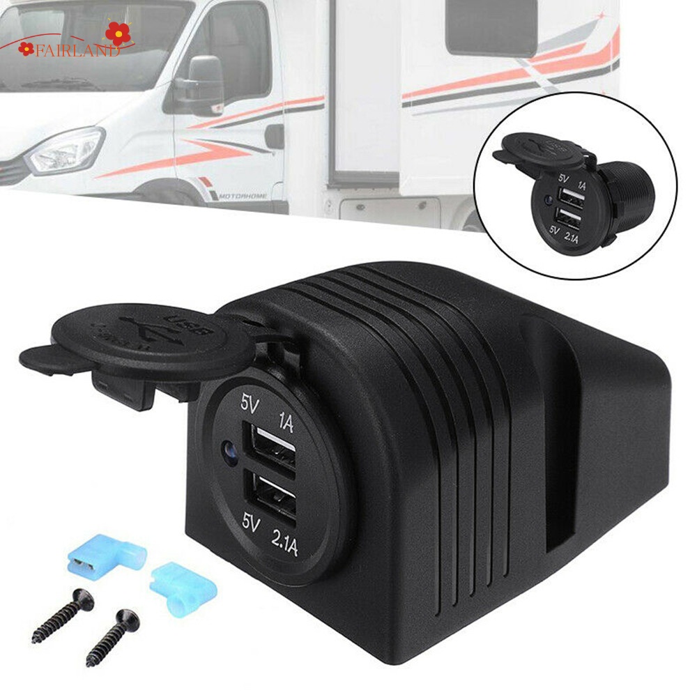 [FAIRLAND-MY] 12-24V For Mount Double Twin Usb Socket Caravan Camper ...
