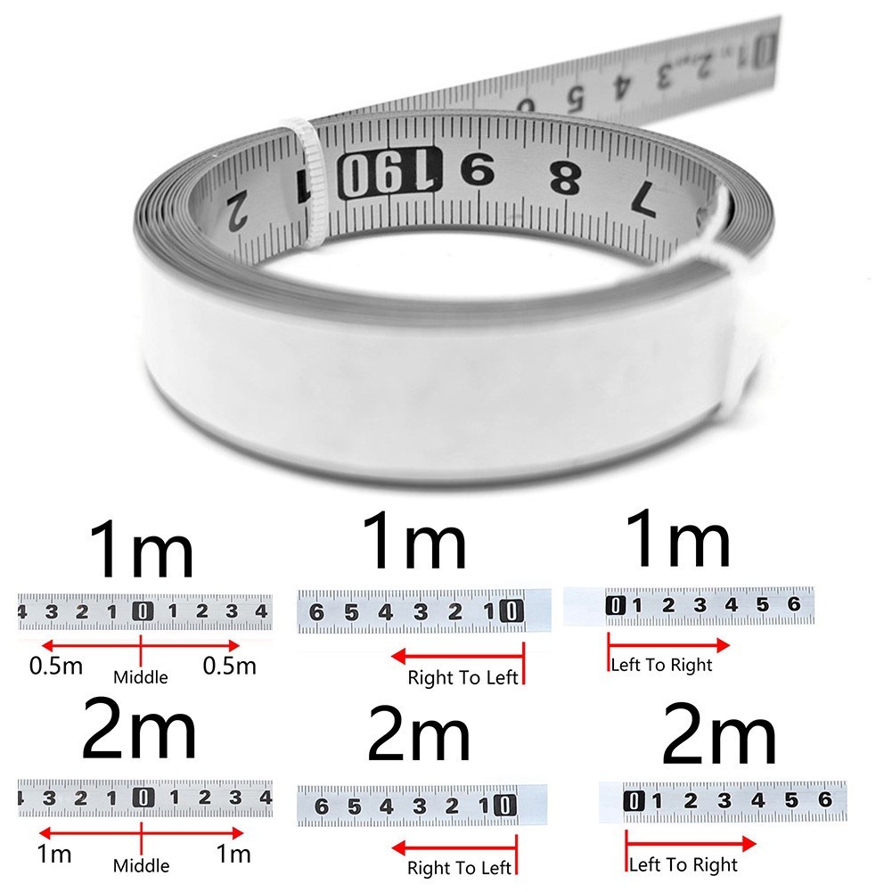 【ELECT】 Stainless Steel Miter Track Tape Measure Metric Scale Ruler 1M ...