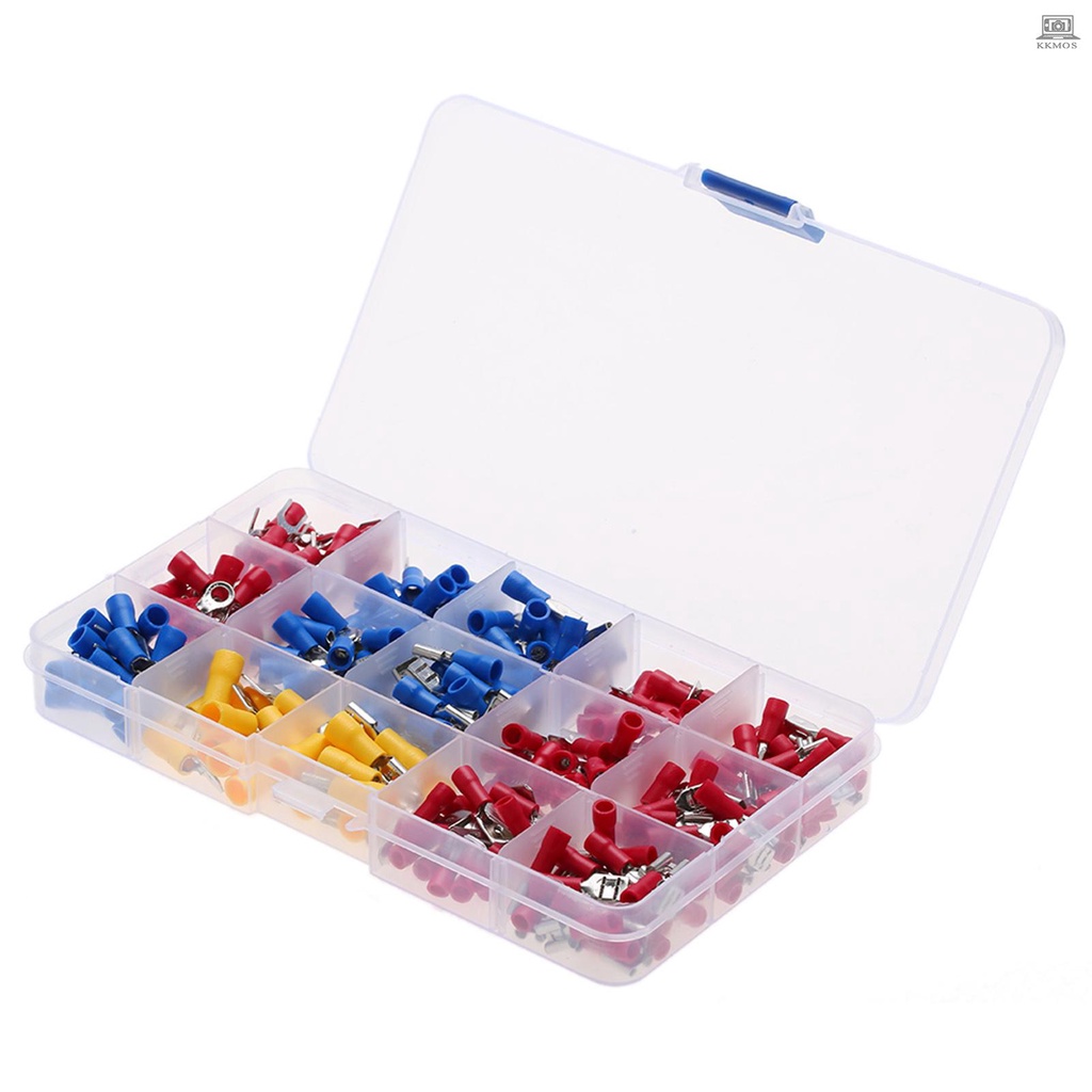 280PCS Assorted Crimp Spade Terminal Insulated Electrical Wire Cable Connector Kit Set Male ...