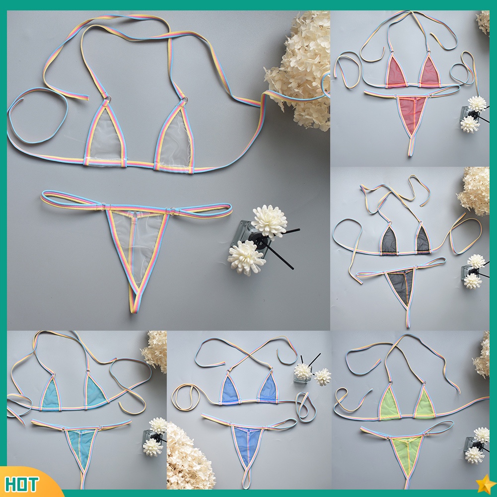【luckyshop】 Womens Mini Bikini Thong Sexy Fun Thin Couple TBack String ...