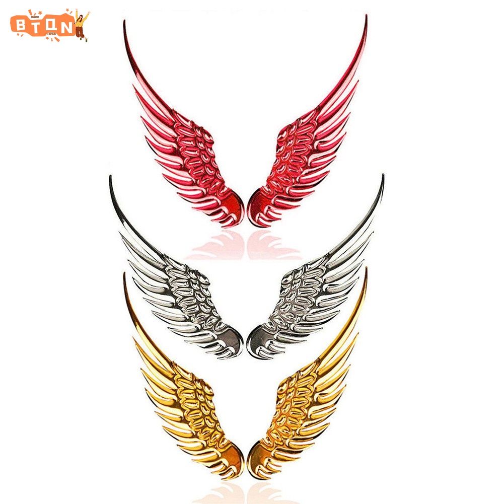 (BTQN!) 3D PVC Decal Car Motorcycle Creative DIY Wing Scratch Sticker ...