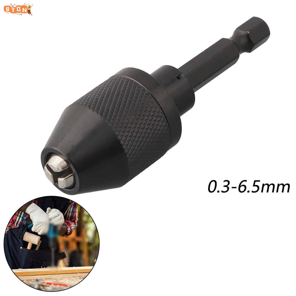 (BTQN!) 1/4inch Keyless Chuck Conversion Hex Shank Adapter Drill Bit ...