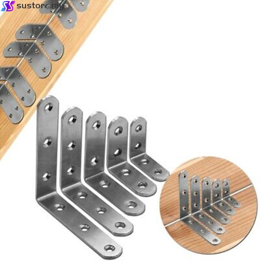 [Super]4pc Stainless Steel Corner Braces Brackets Right Angle L-Shape ...