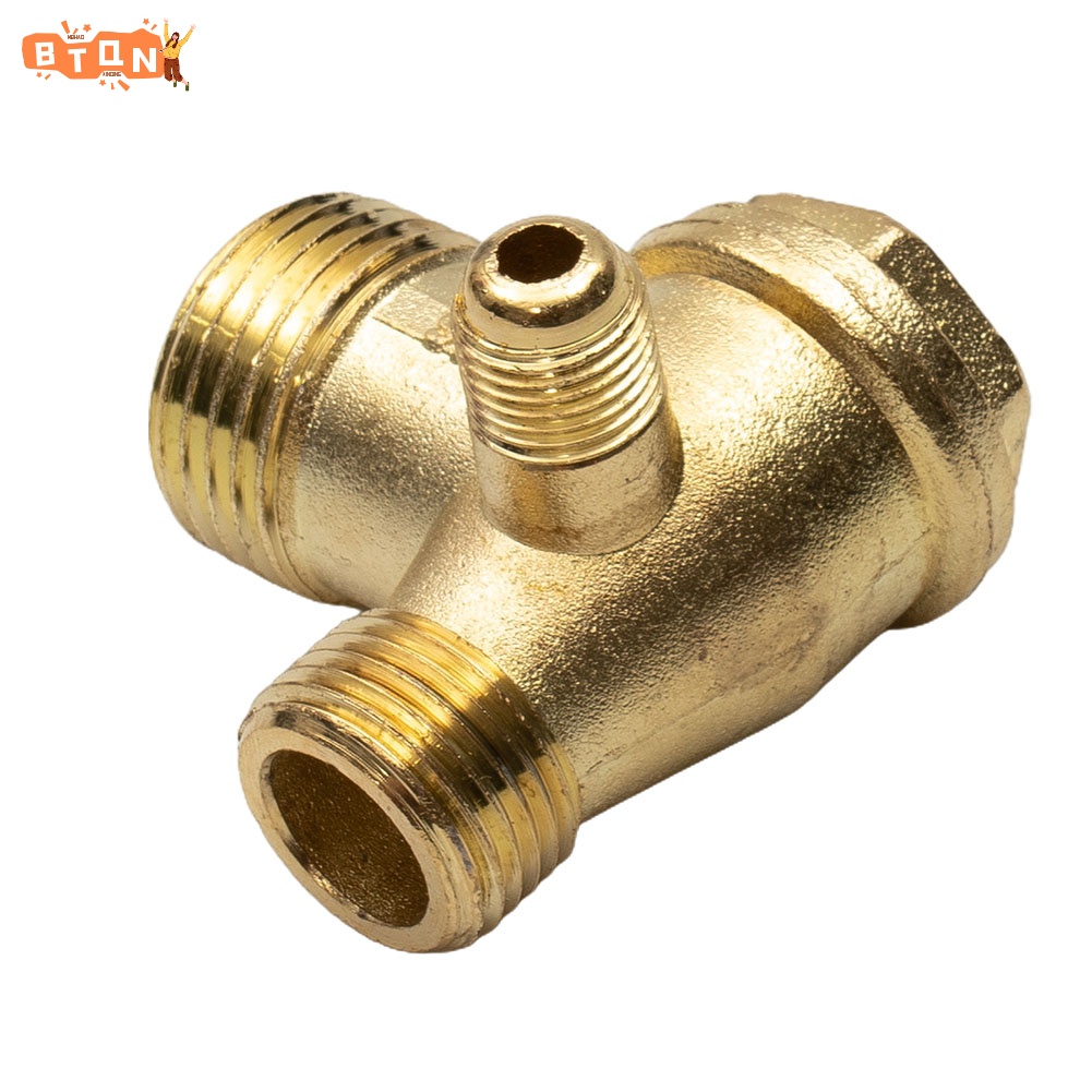 (BTQN!) 3-Port Zinc Alloy Male Thread Check Valve Connector For Air ...