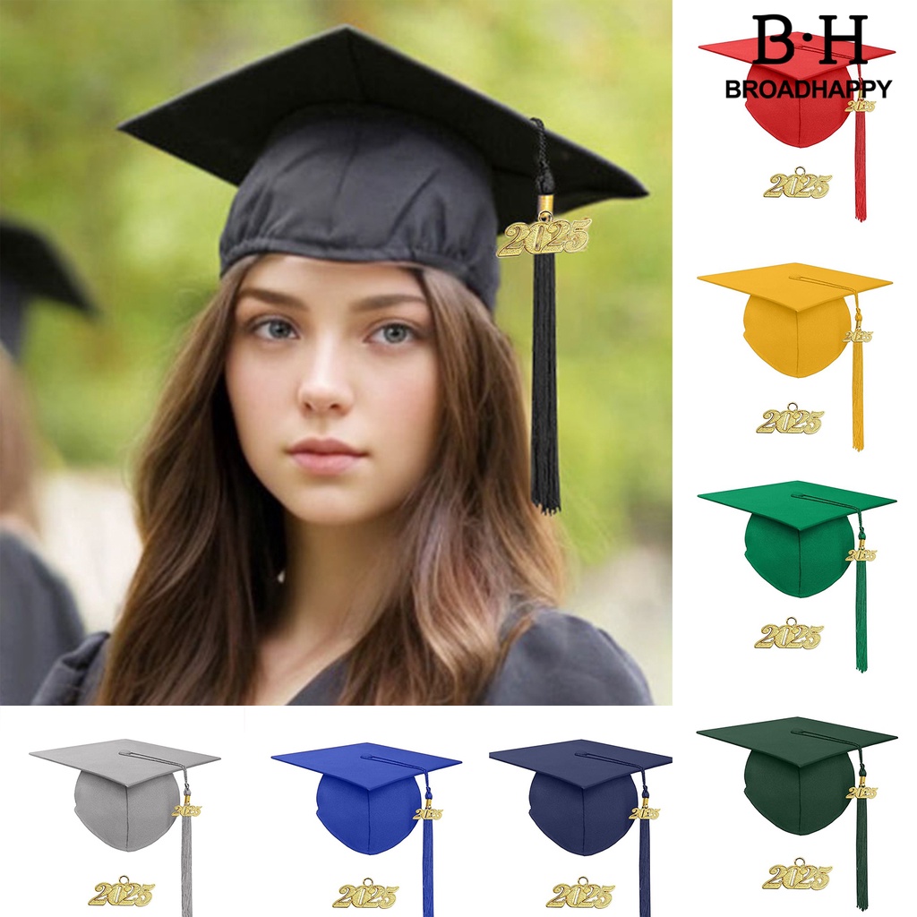 Broadhappy 2025 Graduation Cap with Tassel Bachelors Hat with ...