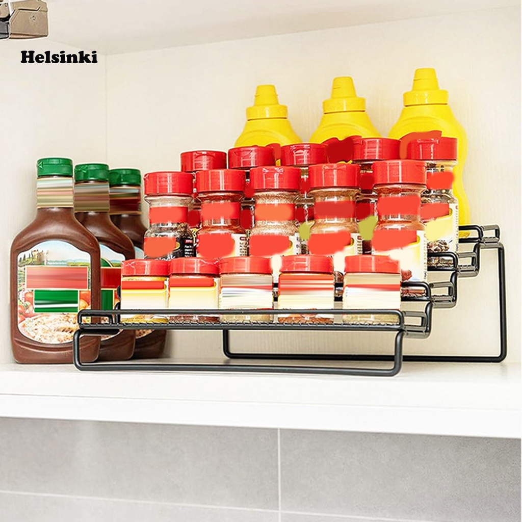HEL 4-Tier Expandable Kitchen Spice Rack Seasoning Organizer Stable ...